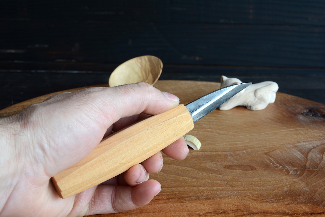 Sloyd Knife 60mm Straight Blade, Whittling Knife, Wood Carving Knife ...