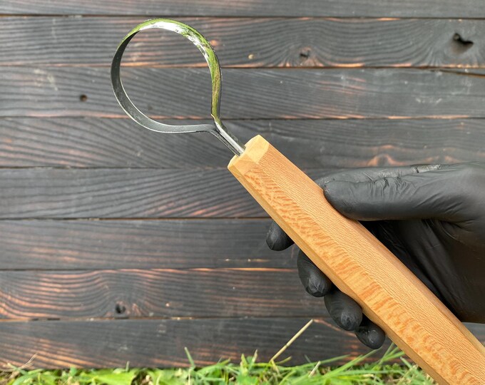 Loop Spoon Knife 50mm, Hollow Black Spoon Knife, Hook Knife, Wood ...