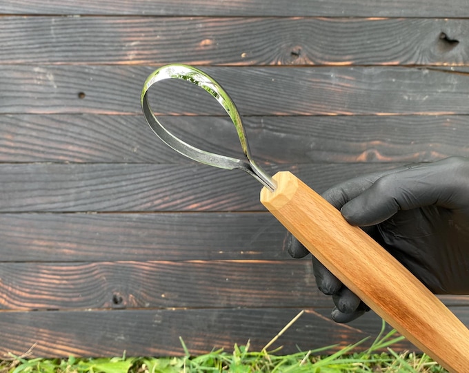 Drop Loop Spoon Knife, Hollow Black Spoon Knife, Hook Knife, Wood ...
