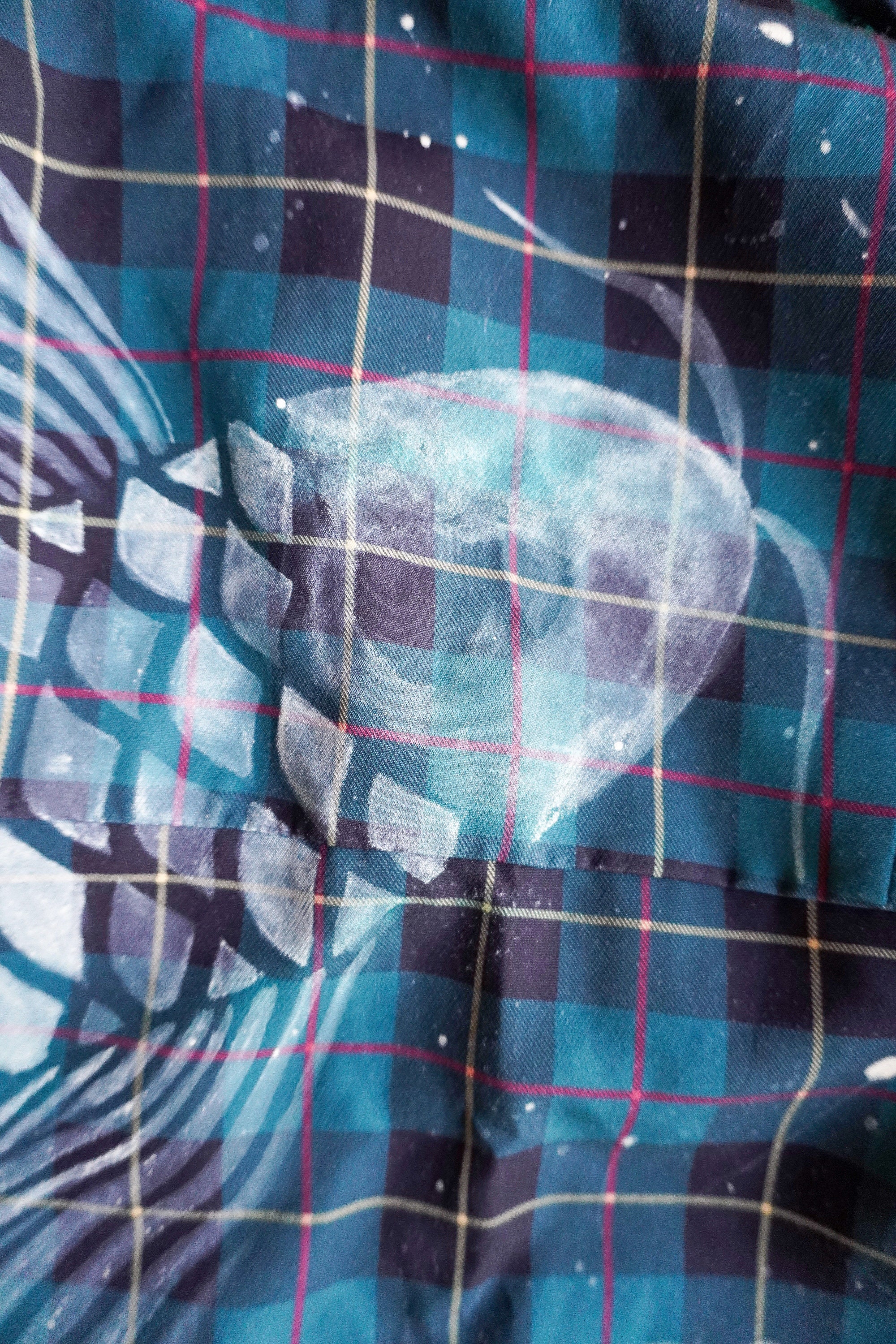 Upcycled Hand Painted Dress Koi Fish Plaid Bodycon Dress - Etsy