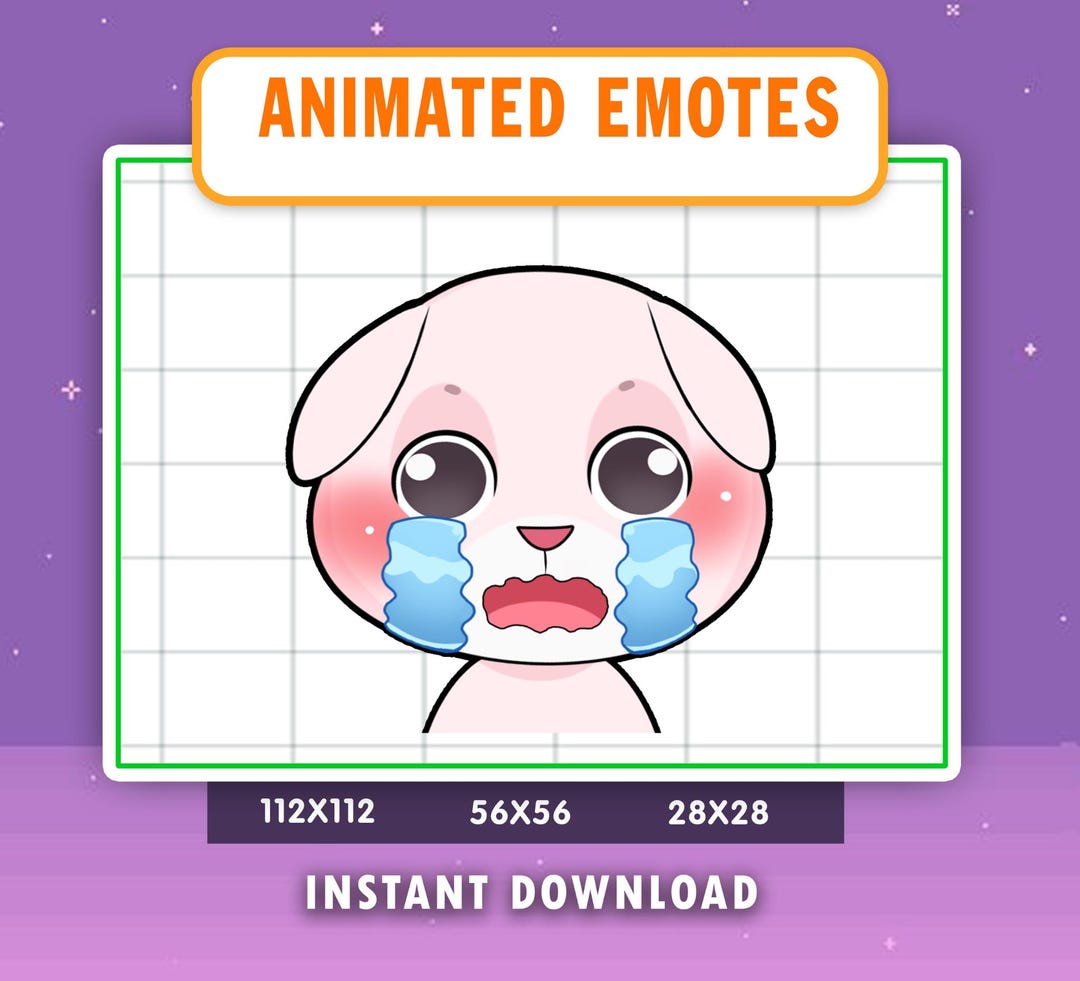 Animated Rabbit Cry Emote: Twitch, Discord, Youtube (digital File) - Etsy