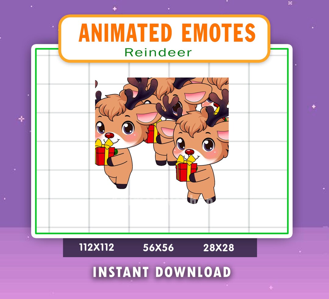 ANIMATED Reindeer Emote for Twitch, Discord, Youtube, Raid Emote, Deer ...