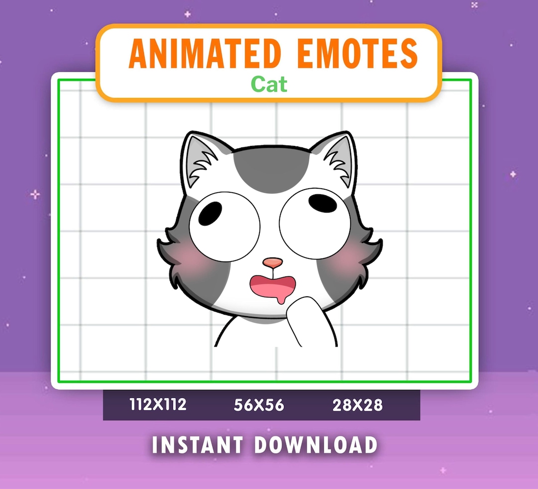 ANIMATED Black Cat Dumb Emote for Twitch, Discord, Youtube, Animated ...