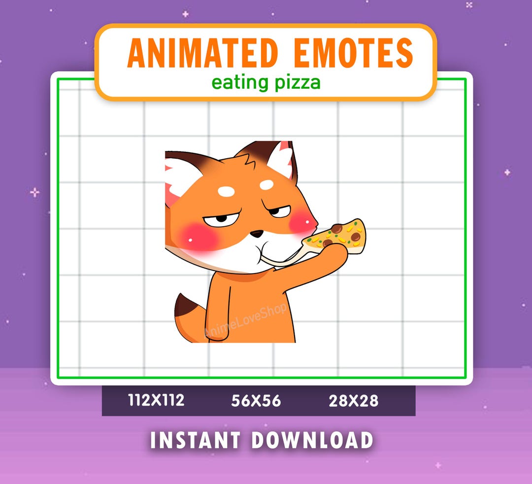 ANIMATED Fox Eating Pizza Emote for Twitch, Discord, Youtube, Fox Emote ...