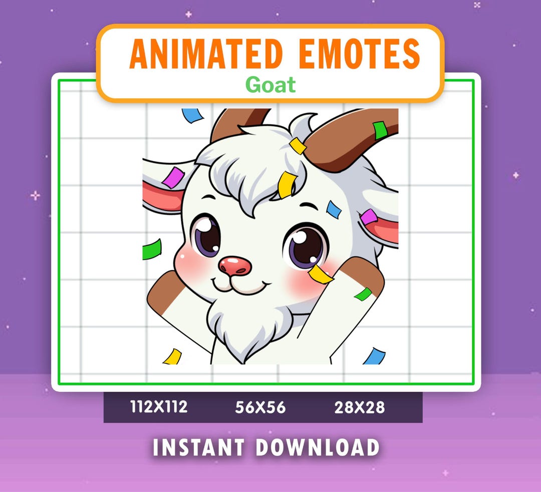ANIMATED Goat Hype Emote for Twitch, Discord, Youtube, Animated Hype ...