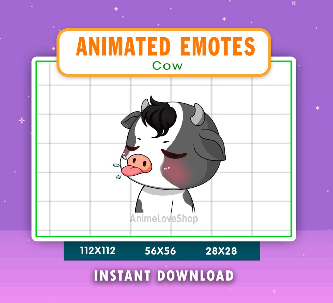 ANIMATED Black Cow BLBL/ Mlem Emote for Twitch, Discord, Youtube ...