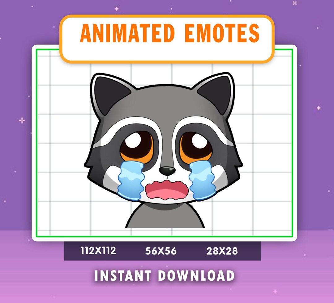 Animated Raccoon Cry Emote: Twitch, Discord, Youtube (digital File) - Etsy