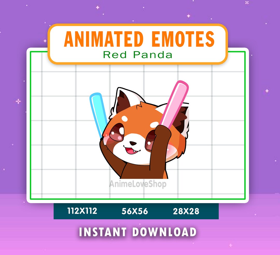 ANIMATED Red Panda Glow Stick Emote for Twitch, Discord, Youtube ... ANIMATED Red Panda Glow Stick Emote for Twitch, Discord, Youtube ...