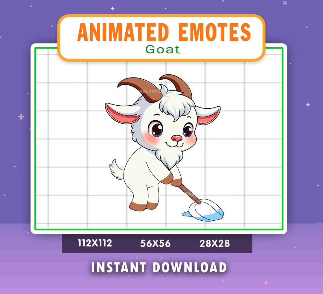 ANIMATED Goat Clean Emote for Twitch, Discord, Youtube, Animated Clean ...