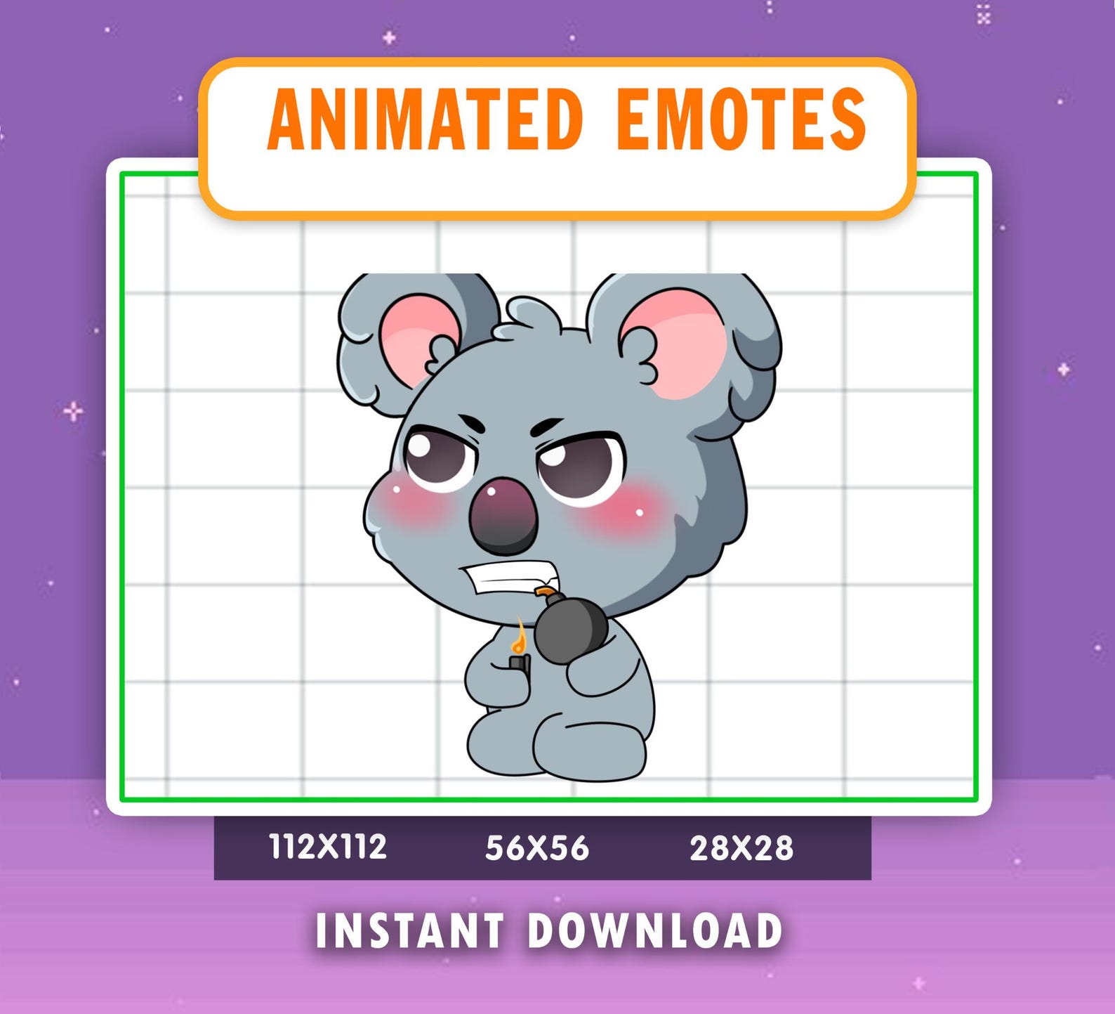 Animated Angry Koala Bomb Light up Emote: Twitch, Discord, Youtube ...