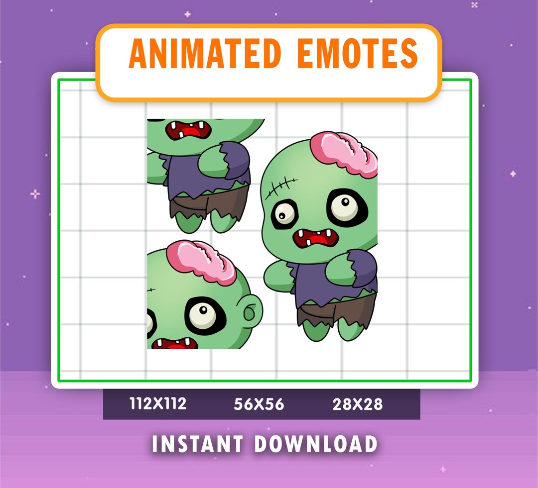 Animated Zombie Raid Emote for Twitch, Discord, Youtube (digital ...