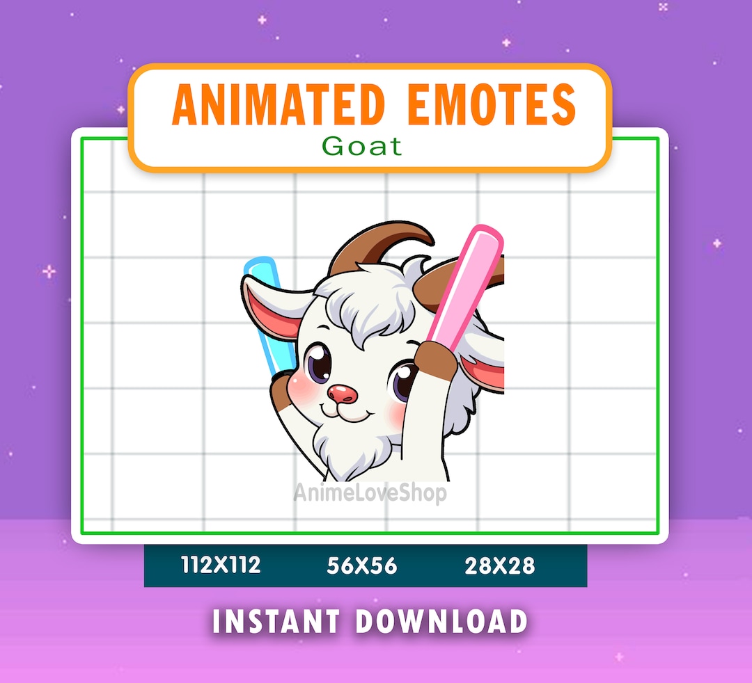 ANIMATED Goat Glow Stick Emote for Twitch, Discord, Youtube, Animated ...