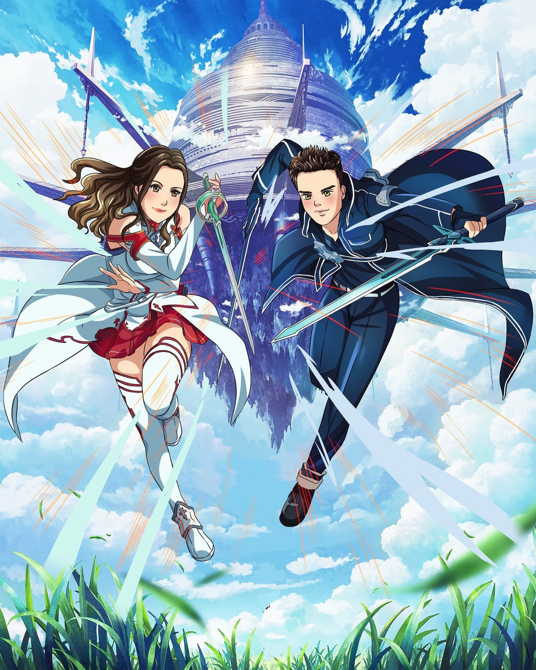 Custom Anime Portrait, Couple Anime Portrait, Anime Portrait From Photo ...