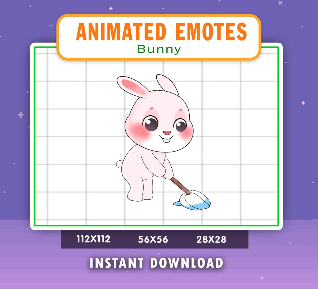 ANIMATED Bunny Clean Emote for Twitch, Discord, Youtube, Animated Clean ...