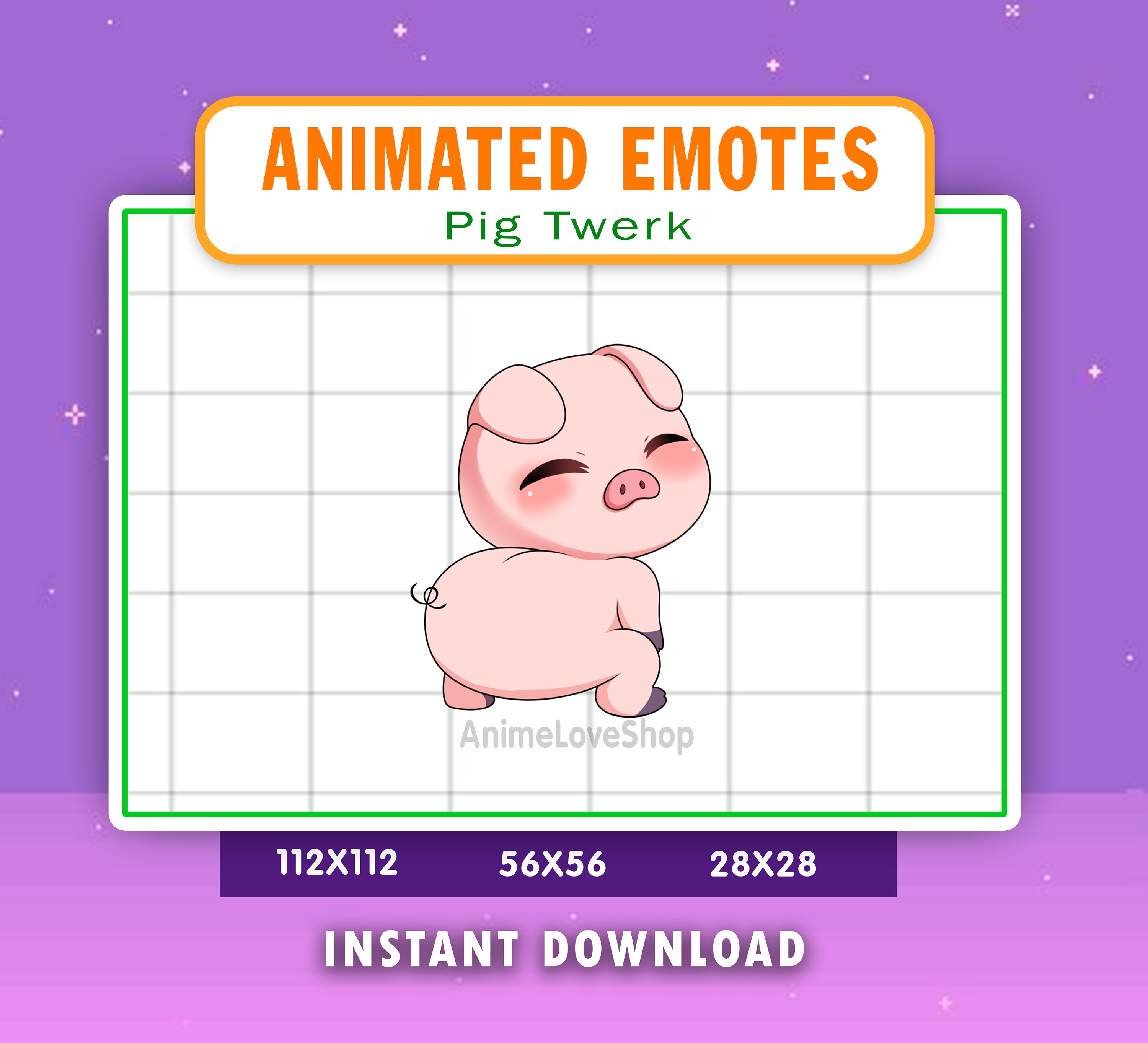ANIMATED Pig Twerking Emote for Twitch, Discord, Youtube, Animated ...