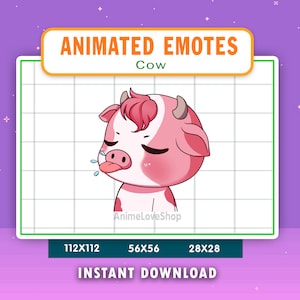 ANIMATED Pink Cow BLBL/ Mlem Emote for Twitch, Discord, Youtube ...