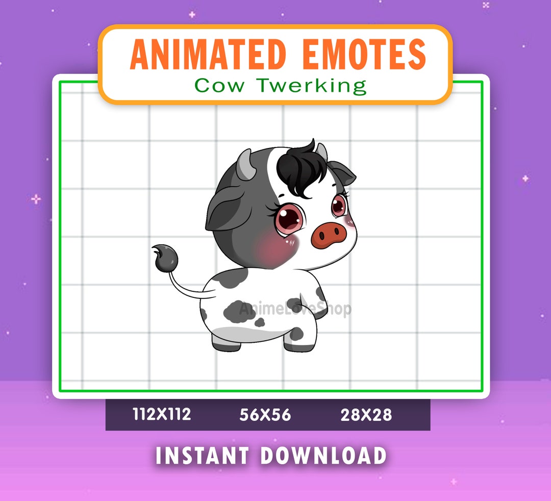 ANIMATED Black Cow Twerking Emote for Twitch, Discord, Youtube ...