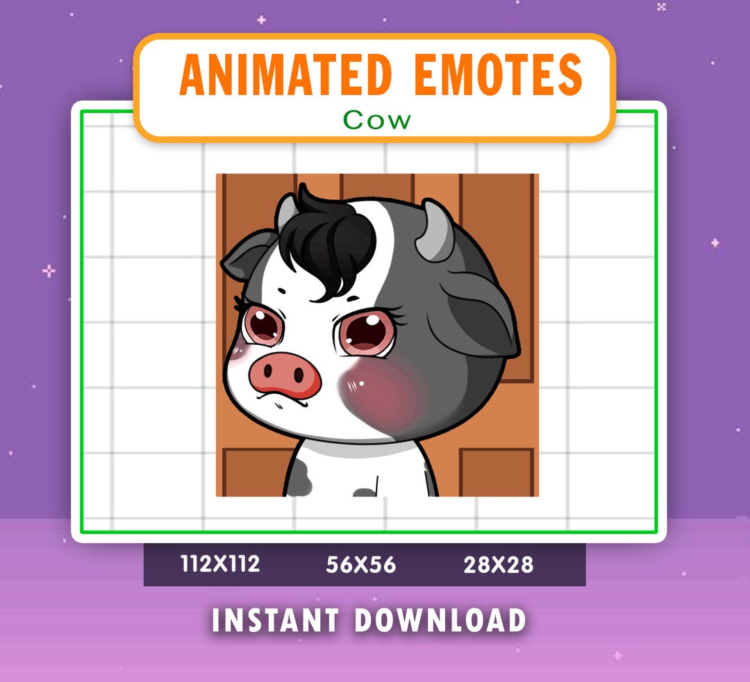 ANIMATED Cow Leave Emote for Twitch, Discord, Youtube, Animated Leave ...