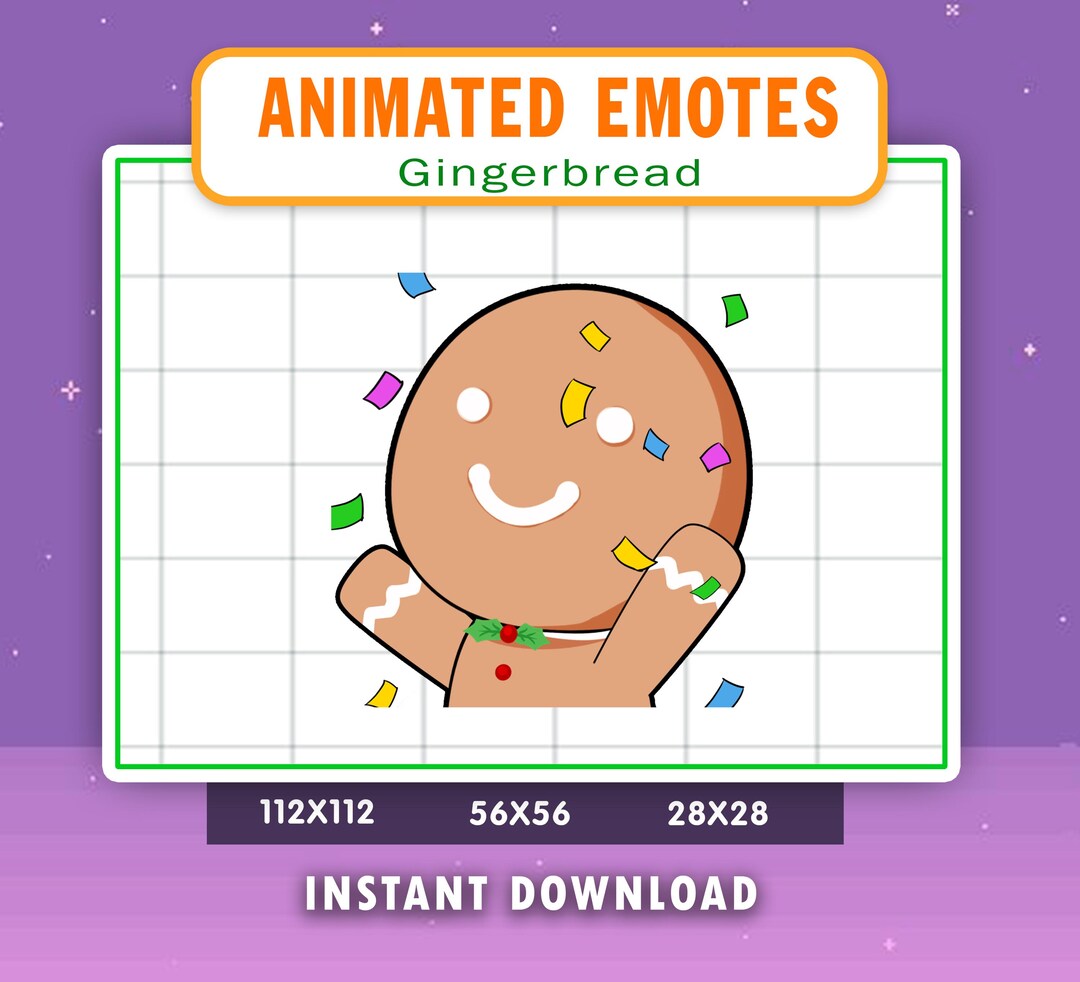ANIMATED Gingerbread Hype Emote for Twitch, Discord, Youtube, Animated ...