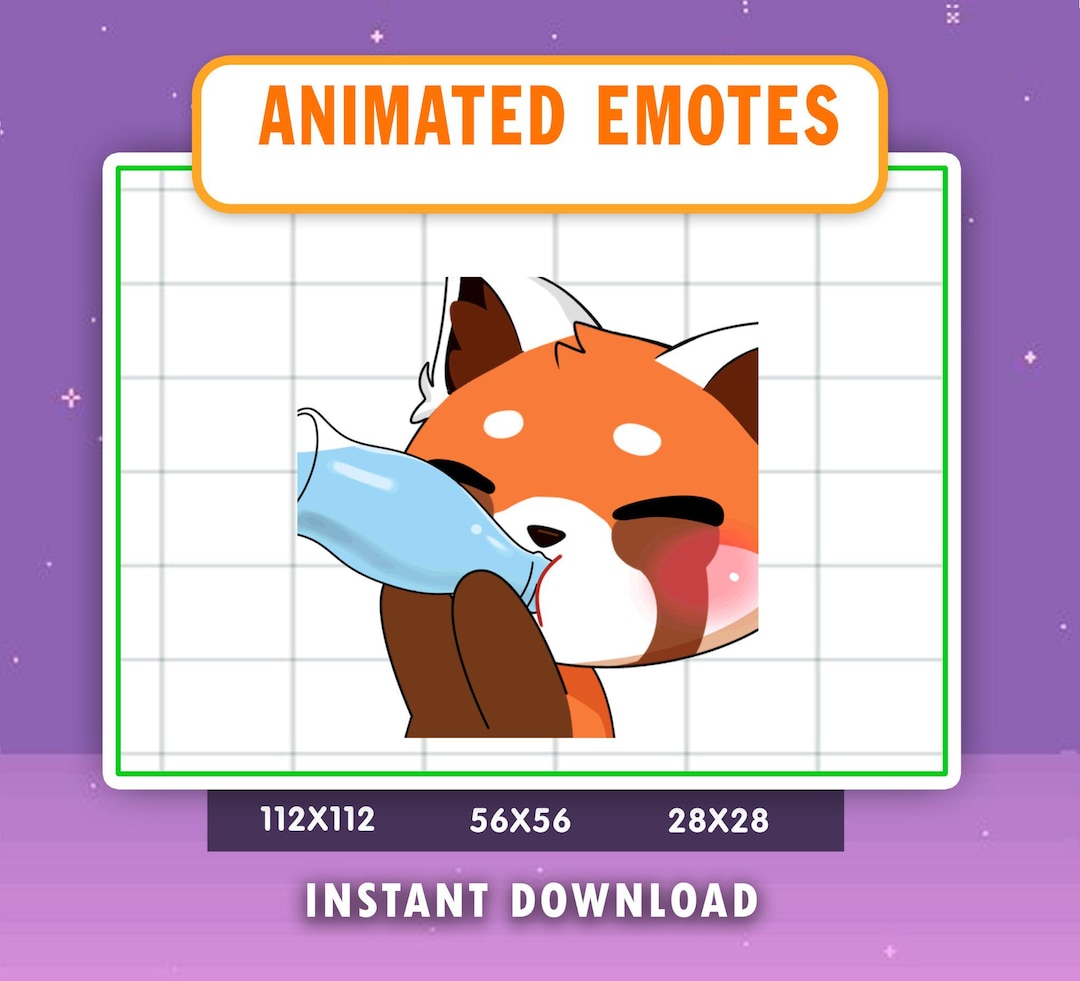 ANIMATED Red Panda Emote for Twitch, Discord, Youtube, Drink Water ...