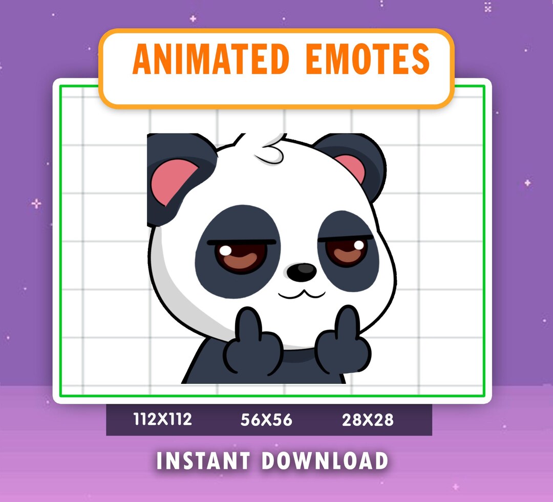 Animated Panda Middle Finger Emote: Twitch, Discord, Youtube (digital ...