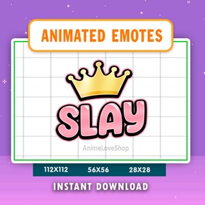 ANIMATED Pink Slay Crown Emote for Twitch, Discord, Youtube, Animated ...