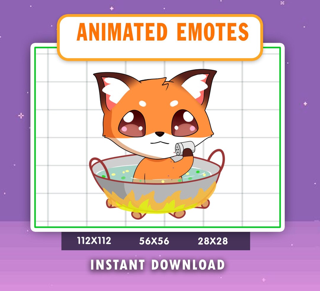 Animated Fox Cook Emote: Twitch, Discord, Youtube (digital File) - Etsy
