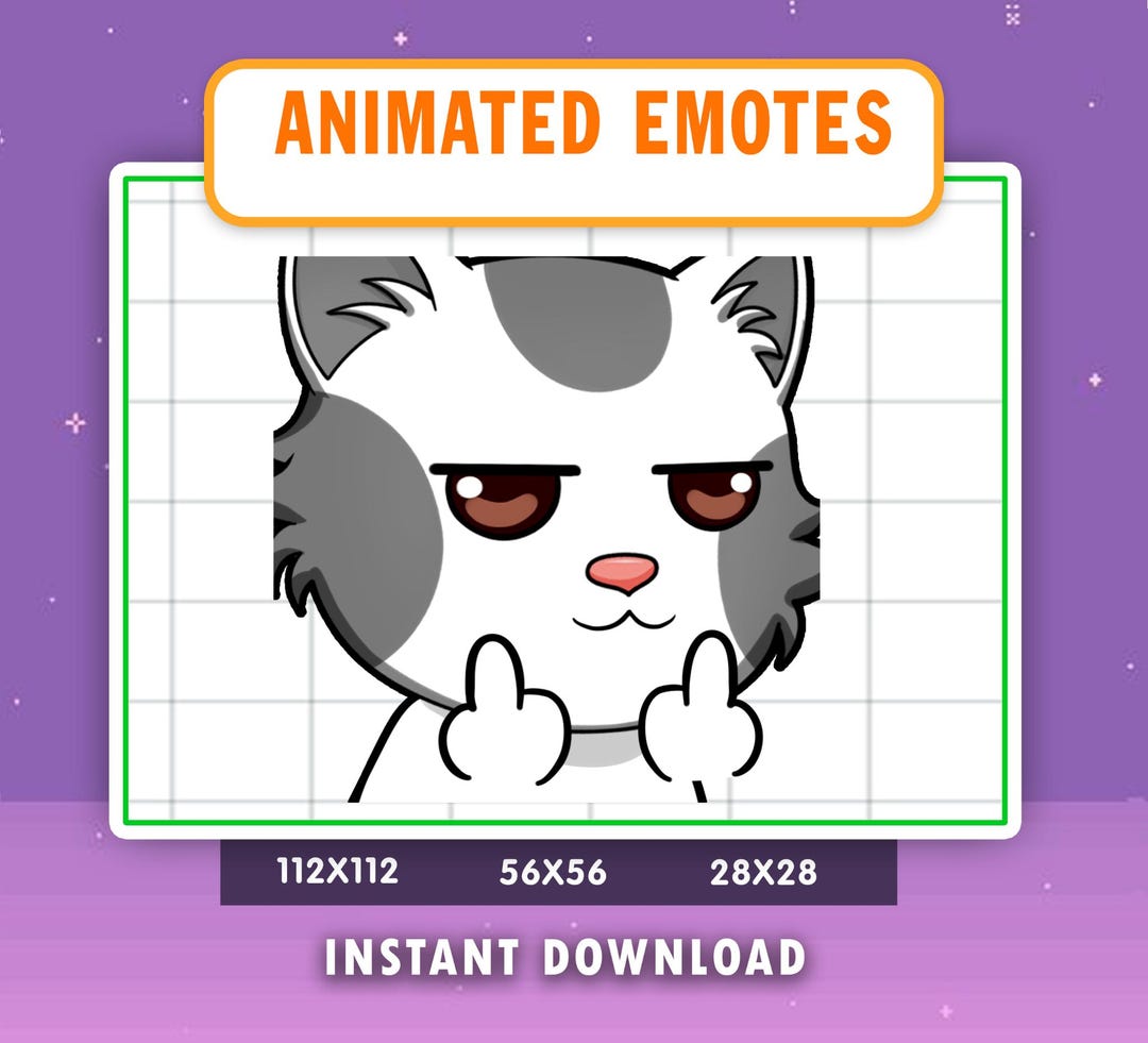 Animated Black Cat Middle Finger Emote: Twitch, Discord, Youtube ...