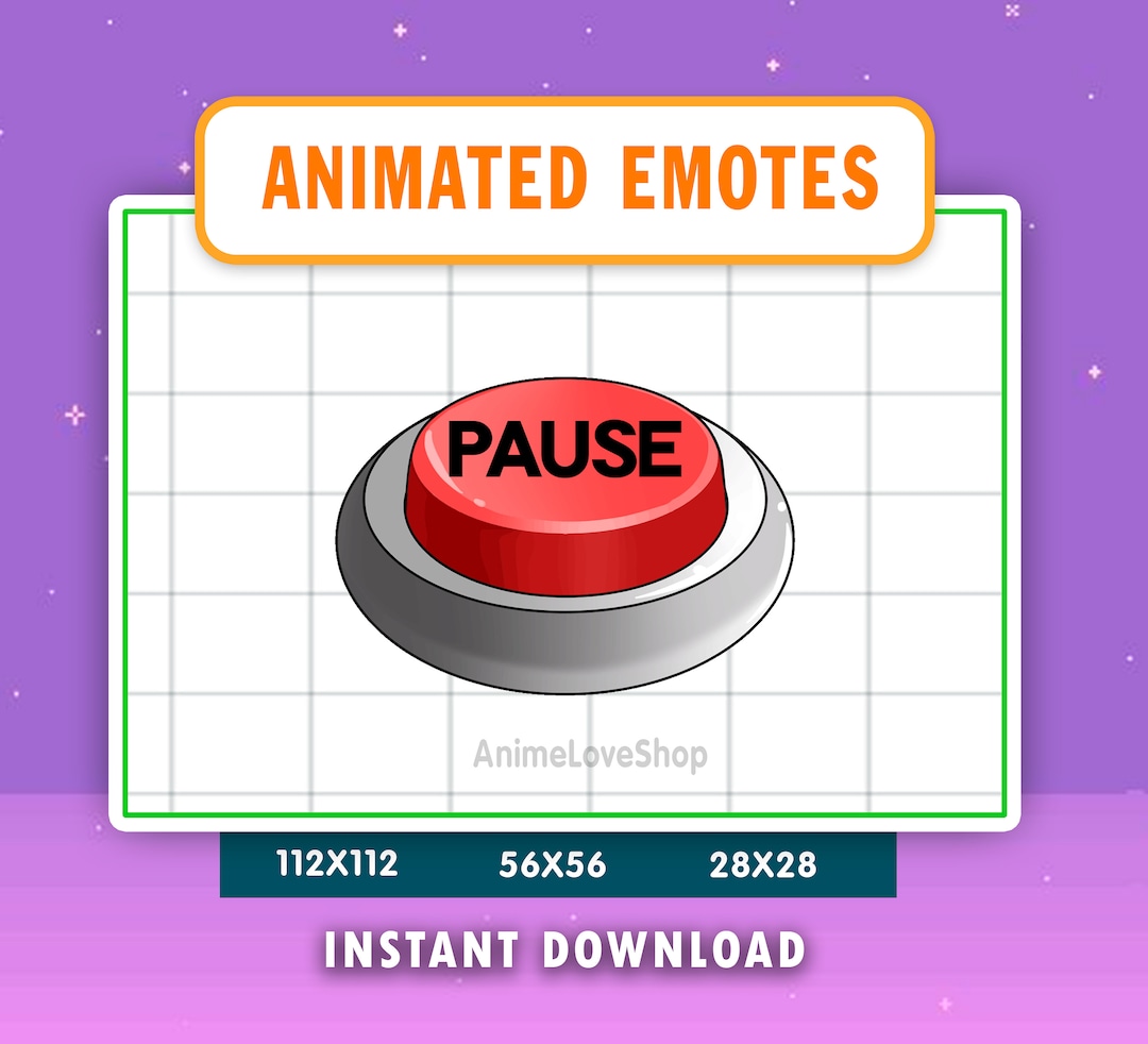 ANIMATED PAUSE Button Emote for Twitch, Discord, Youtube, Animated ...