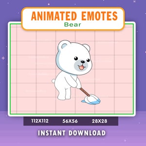 ANIMATED Polar Bear Clean Emote for Twitch, Discord, Youtube, Animated ...