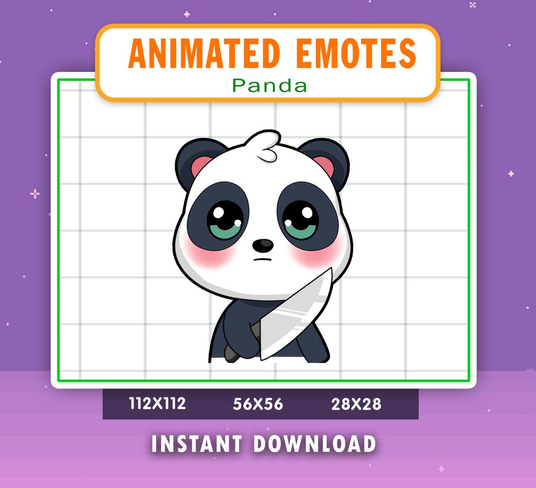 ANIMATED Panda Knife Emote for Twitch, Discord, Youtube, Animated ...
