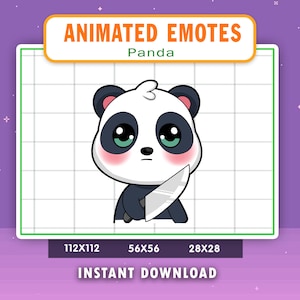 ANIMATED Panda Knife Emote for Twitch, Discord, Youtube, Animated ...