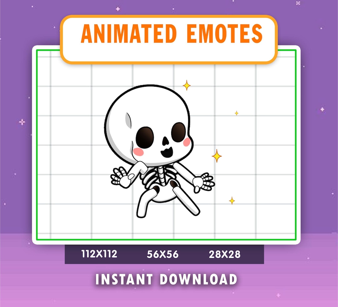 Animated Skeleton Dance Emote for Twitch, Discord, Youtube (digital ...