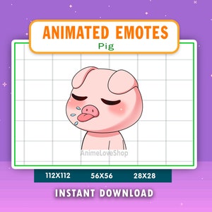 ANIMATED Pig BLBL/ Mlem Emote for Twitch, Discord, Youtube, Animated ...