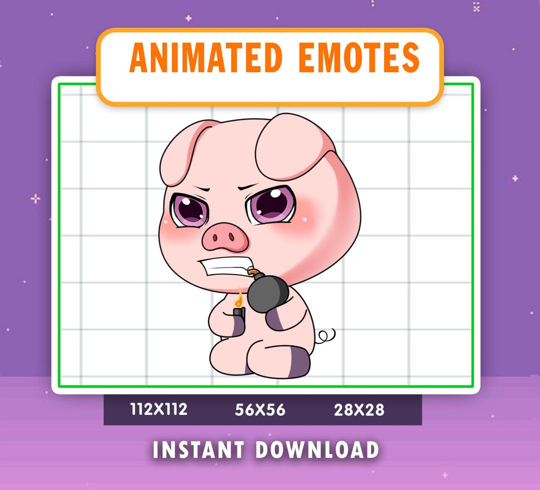 Animated Angry Pig Bomb Light up Emote: Twitch, Discord, Youtube ...