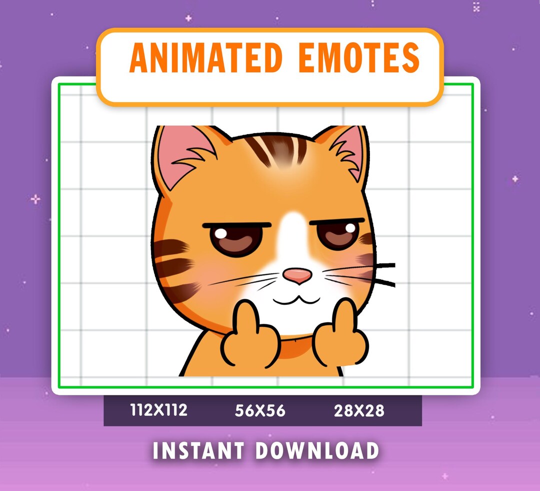 Animated Orange Tabby Cat Middle Finger Emote: Twitch, Discord, Youtube ...