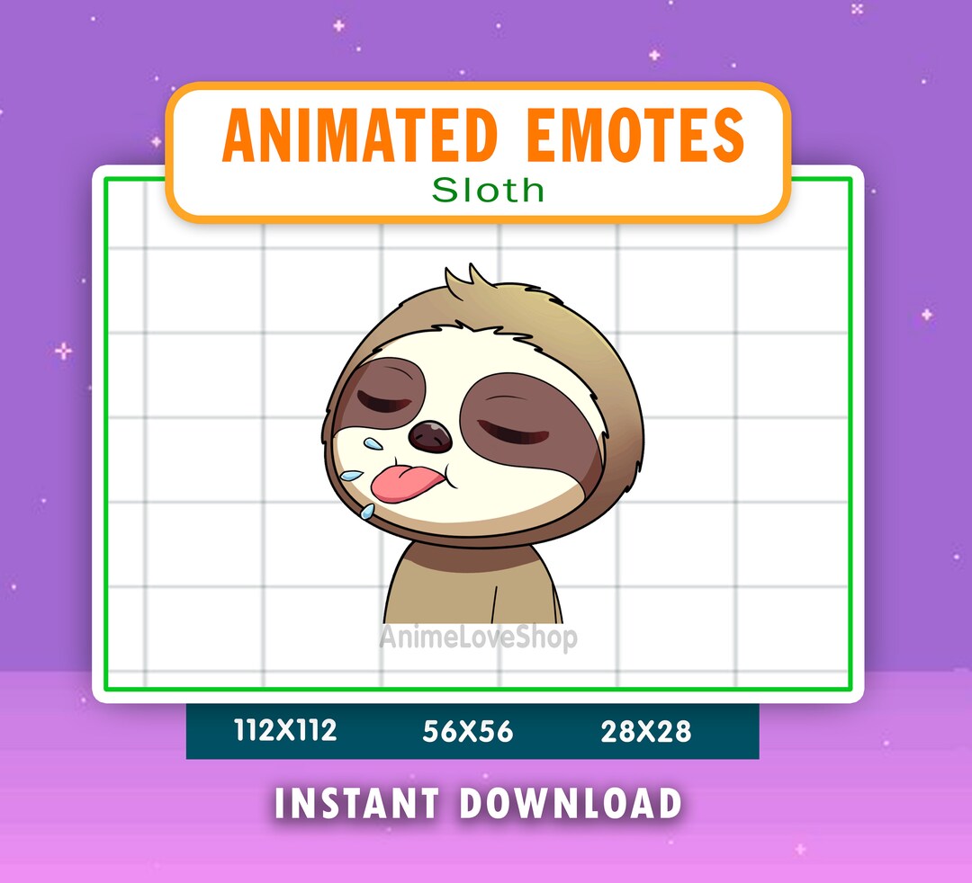 ANIMATED Sloth BLBL/ Mlem Emote for Twitch, Discord, Youtube, Animated ...