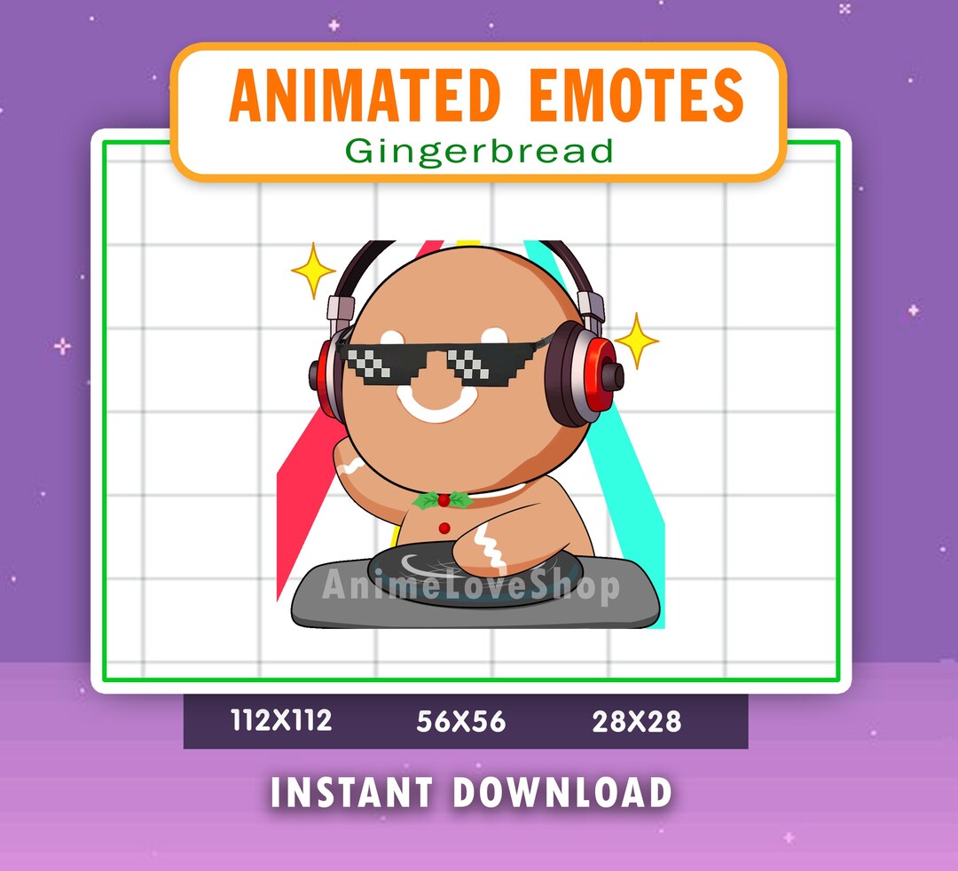 ANIMATED Gingerbread Emote for Twitch, Discord, Youtube, DJ Emote ...