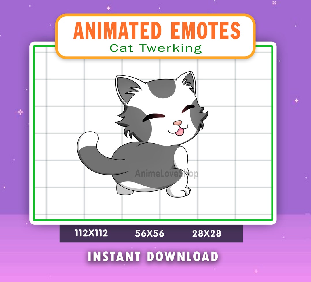 ANIMATED Cat Twerking Emote for Twitch, Discord, Youtube, Animated ...