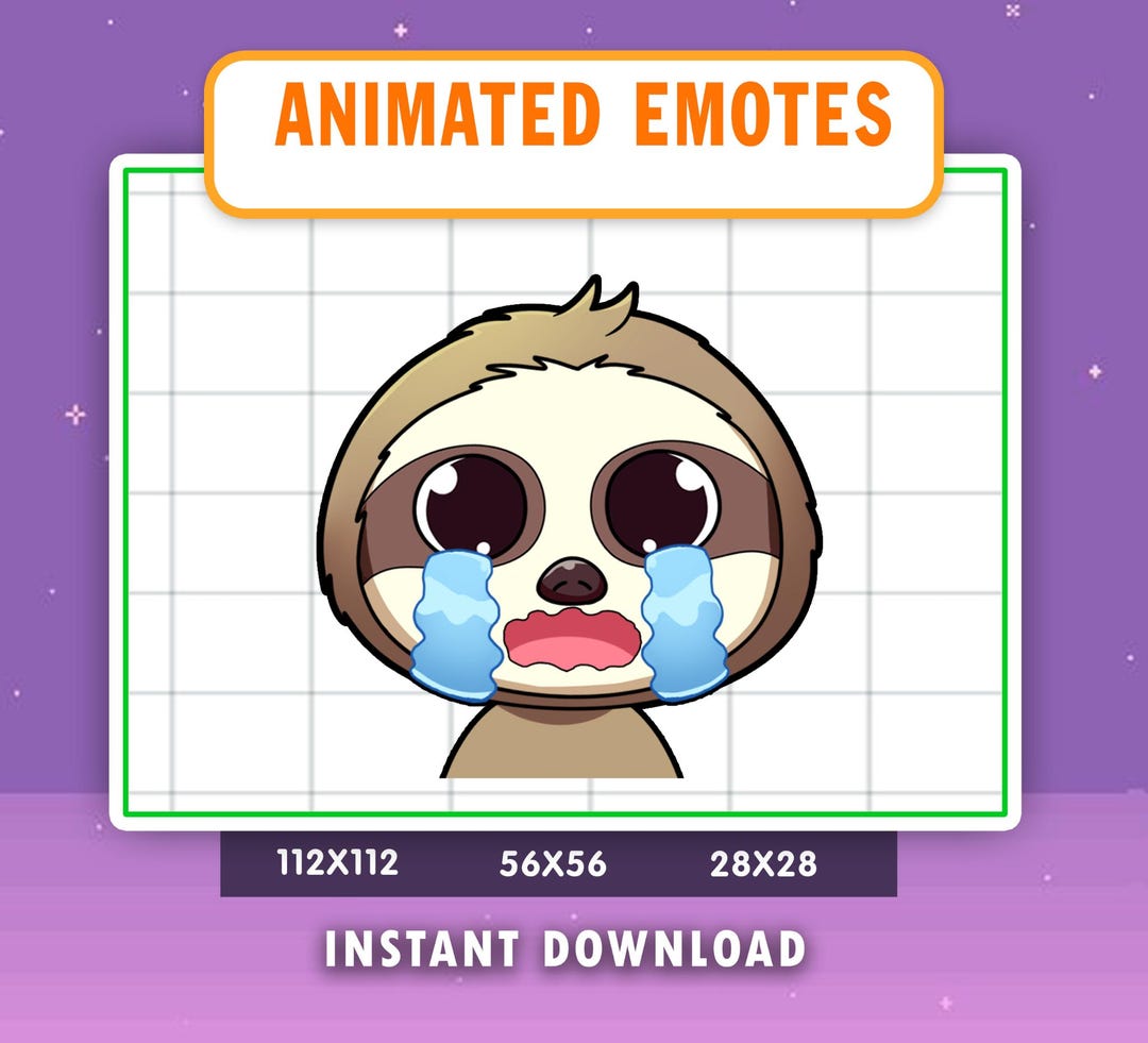 Animated Sloth Cry Emote: Twitch, Discord, Youtube (digital File) - Etsy
