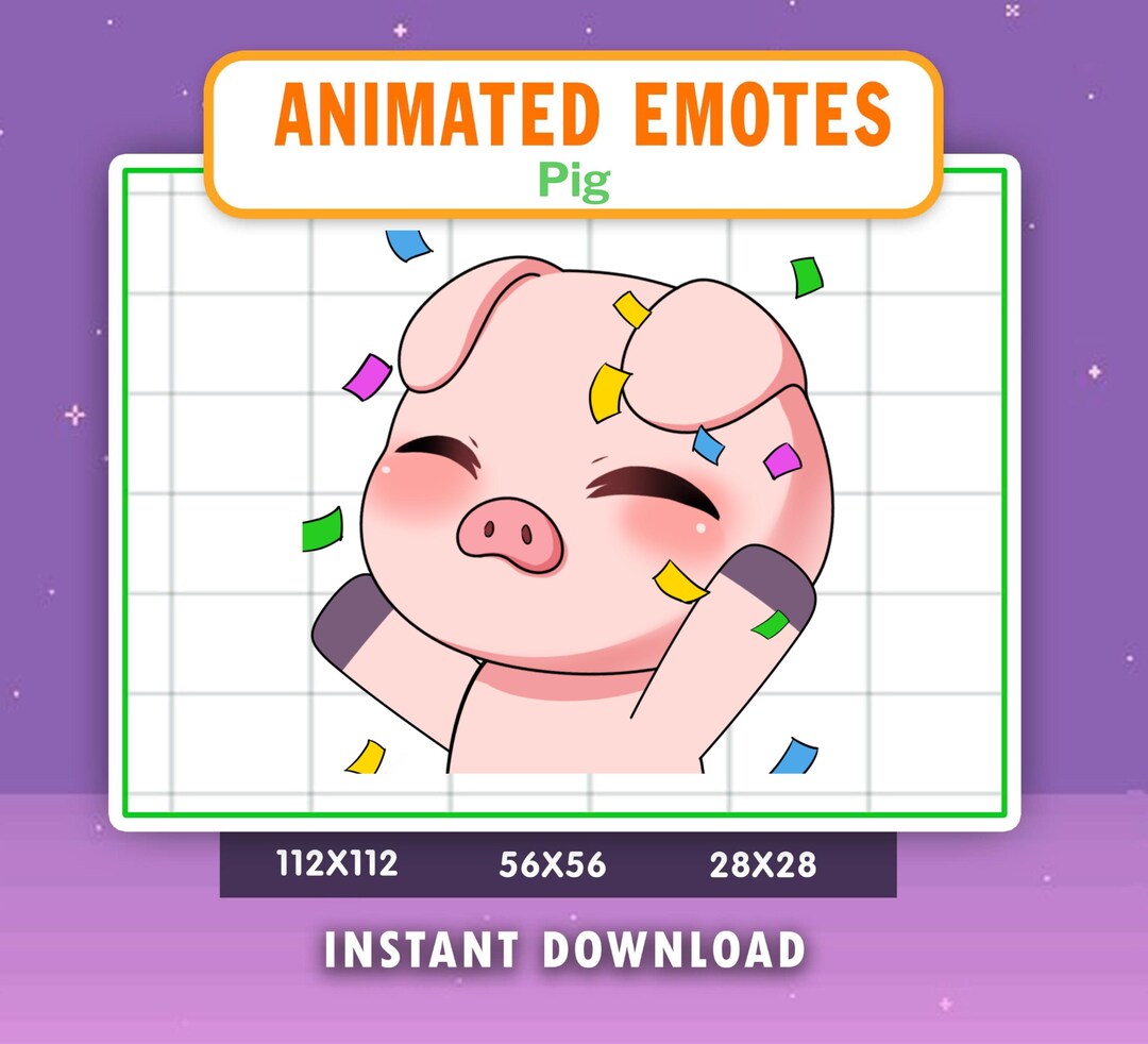 ANIMATED Pig Hype Emote for Twitch, Discord, Youtube, Animated Hype Pig ...