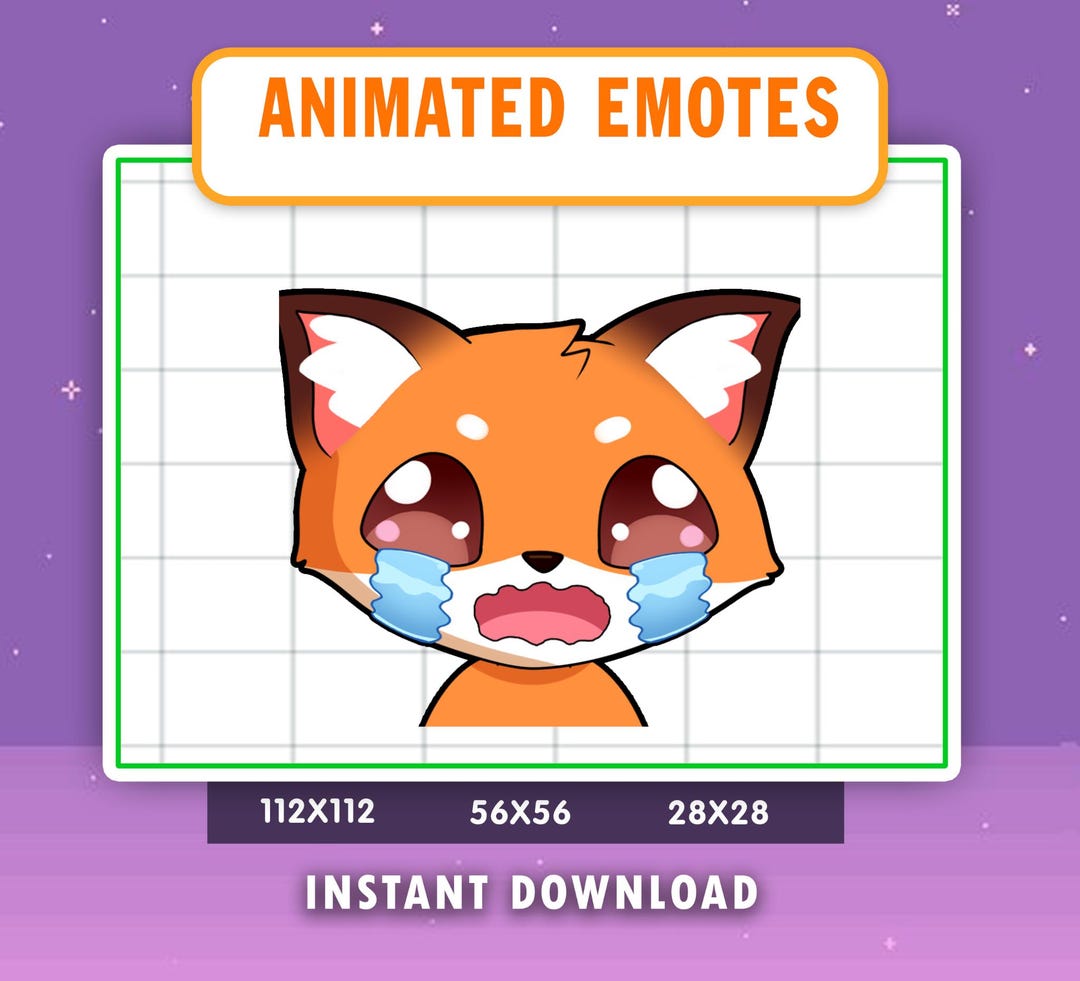 Animated Fox Cry Emote: Twitch, Discord, Youtube (digital File) - Etsy