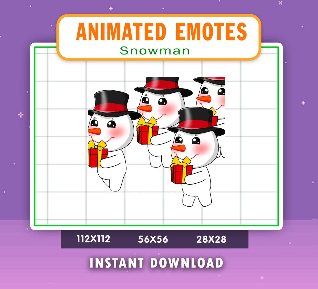 ANIMATED Snowman Emote for Twitch, Discord, Youtube, Raid Emote, Gift ...