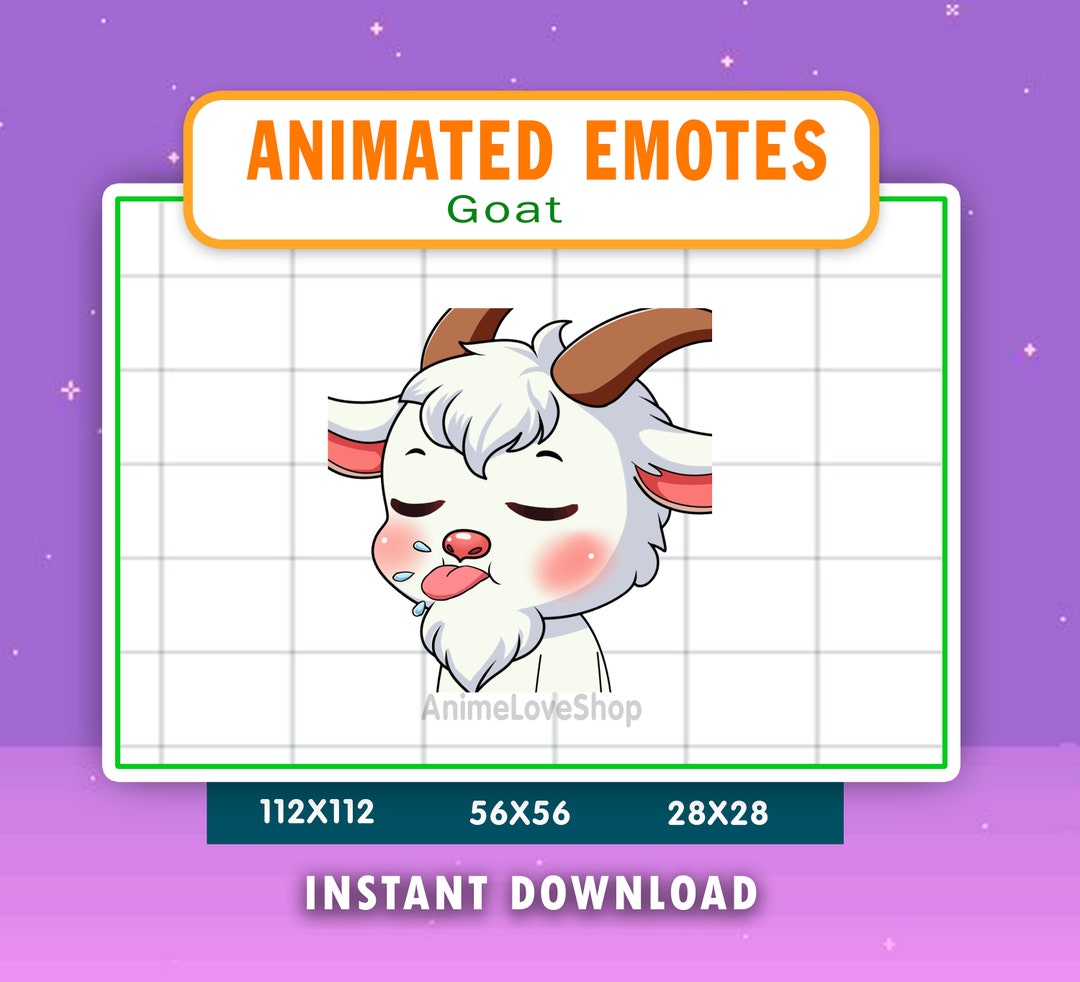 ANIMATED Goat BLBL/ Mlem Emote for Twitch, Discord, Youtube, Animated ...