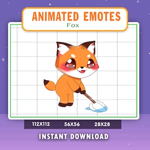 ANIMATED Fox Clean Emote for Twitch, Discord, Youtube, Animated Clean ...