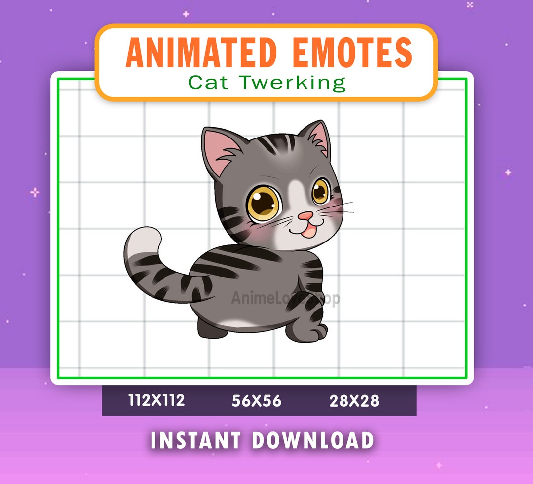 ANIMATED Grey Tabby Cat Twerking Emote for Twitch, Discord, Youtube ...
