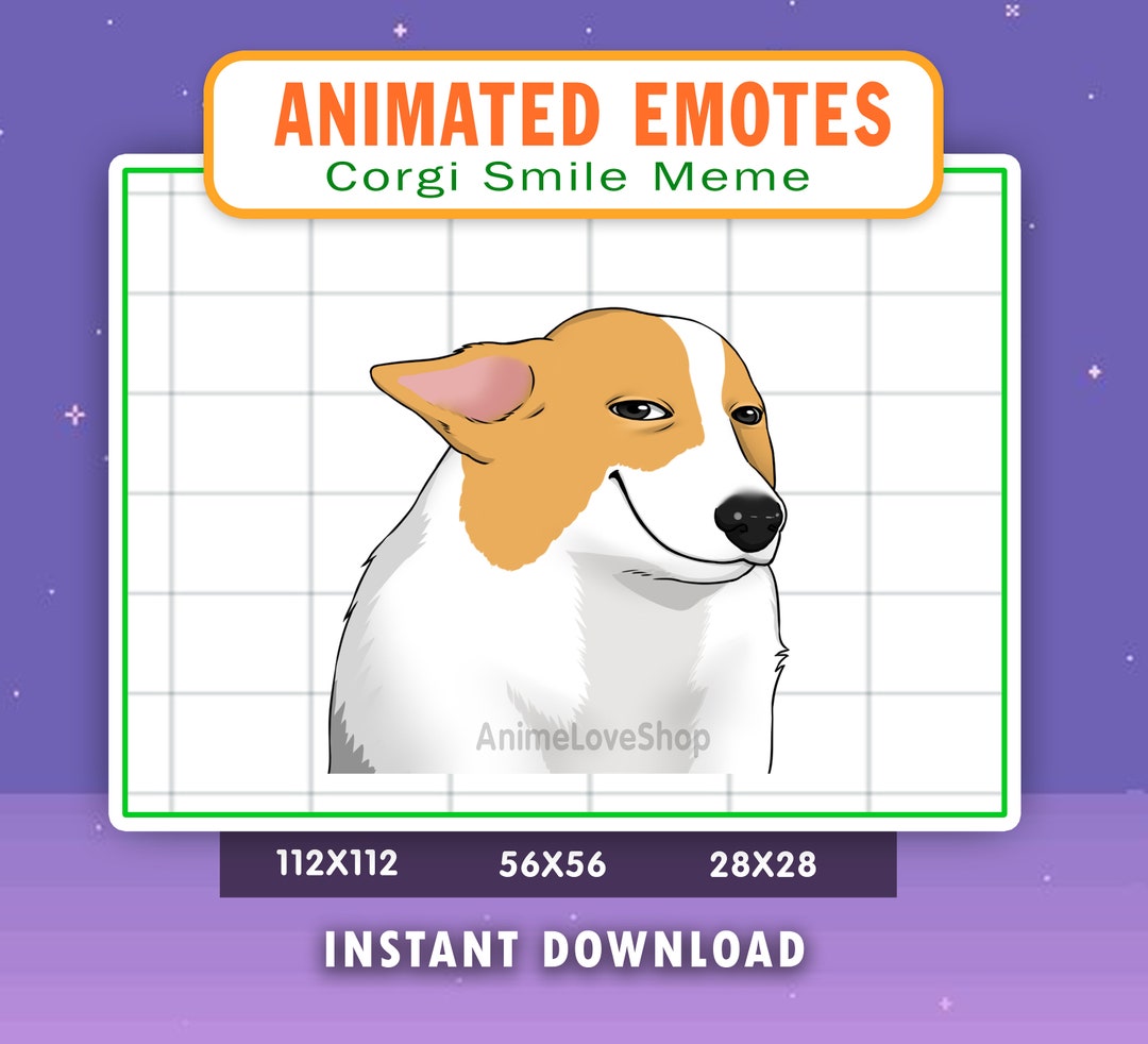 ANIMATED Corgi Smile Dog Meme Emote for Twitch, Discord, Youtube ...