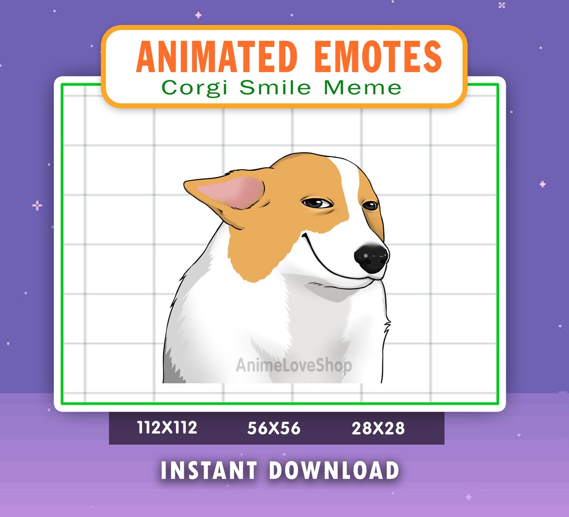 ANIMATED Corgi Smile Dog Meme Emote for Twitch, Discord, Youtube ...
