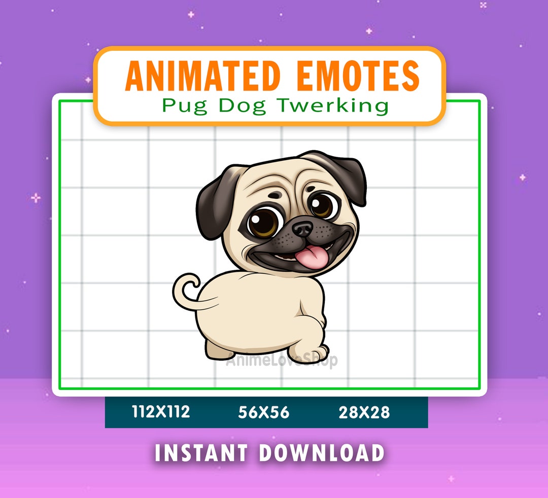 ANIMATED Pug Dog Twerking Emote for Twitch, Discord, Youtube, Animated ...