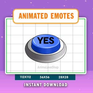 ANIMATED YES Button Emote for Twitch, Discord, Youtube, Animated Yes ...
